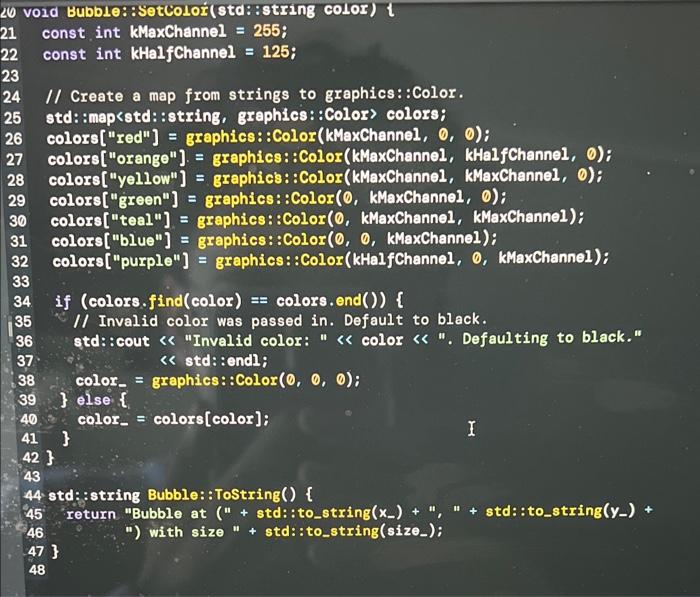 In this problem, you will use the Bubble class to | Chegg.com