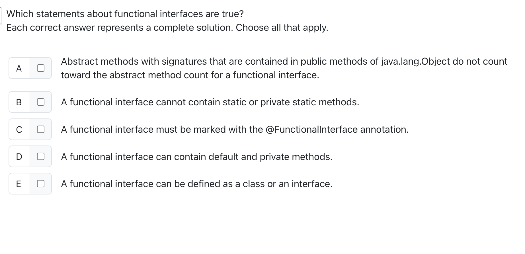 Solved Which statements about functional interfaces are | Chegg.com