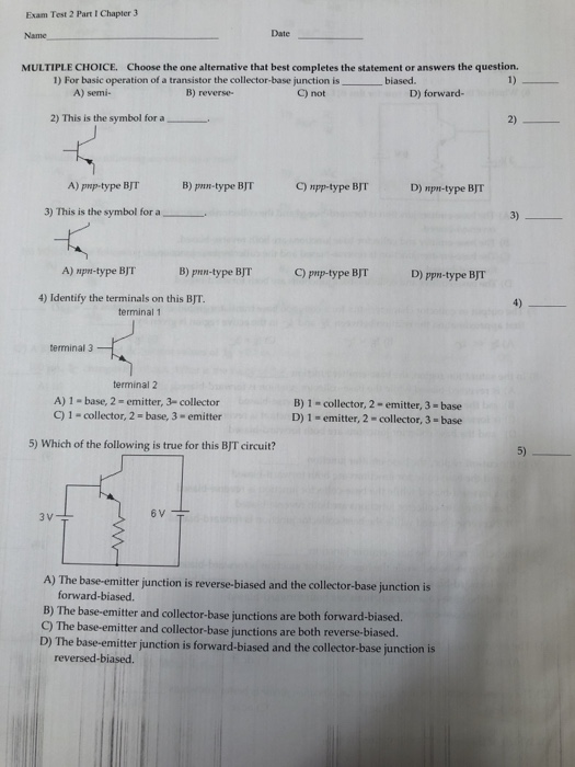 Solved Exam Test 2 Part 1 Chapter 3 Name Date MULTIPLE | Chegg.com