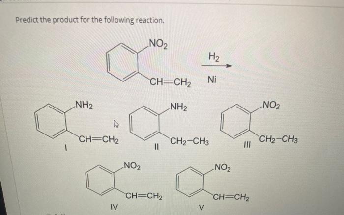 Solved Predict the product for the following reaction. NO2 | Chegg.com