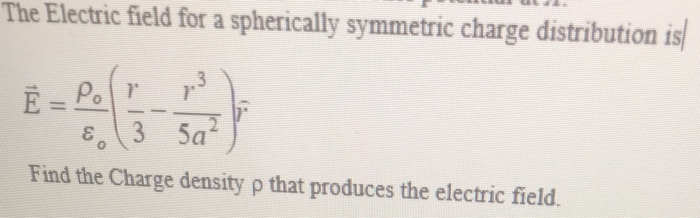 Solved The Electric field for a spherically symmetric charge | Chegg.com