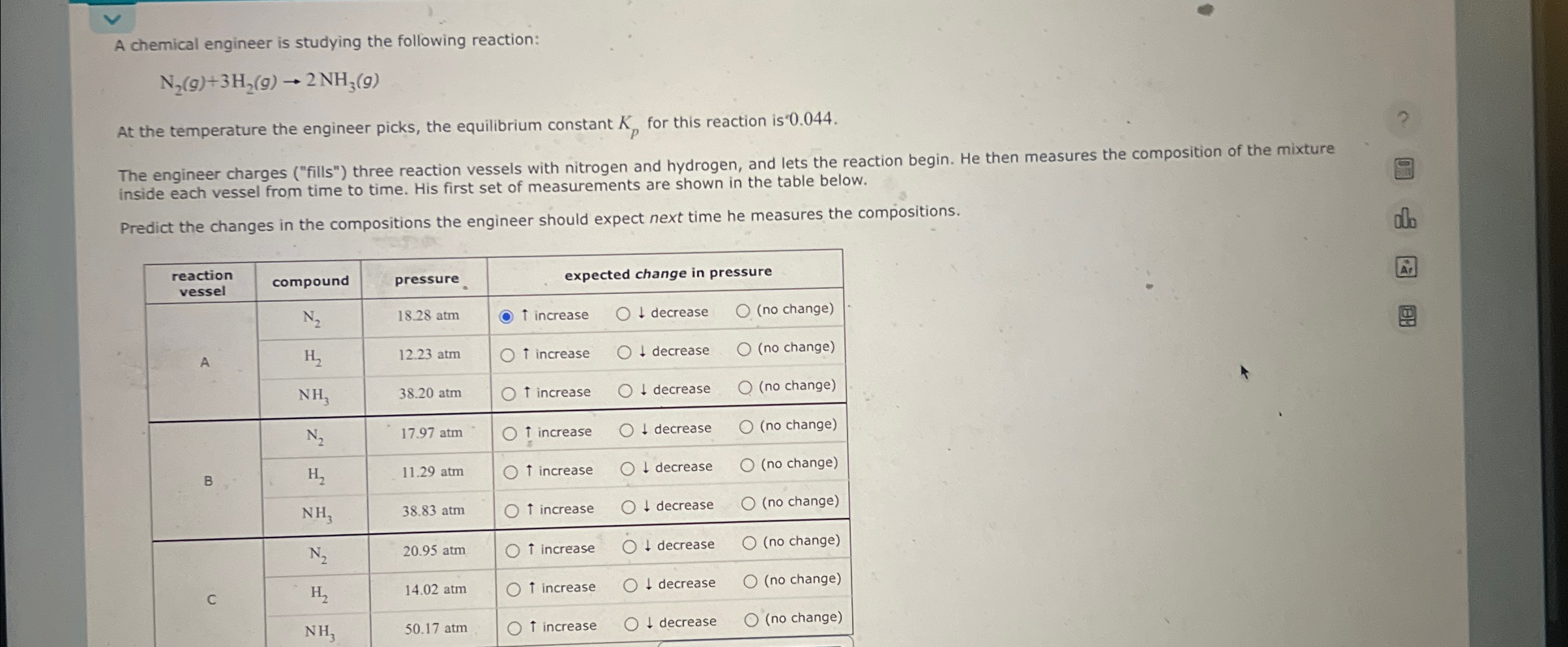 Solved A chemical engineer is studying the following | Chegg.com