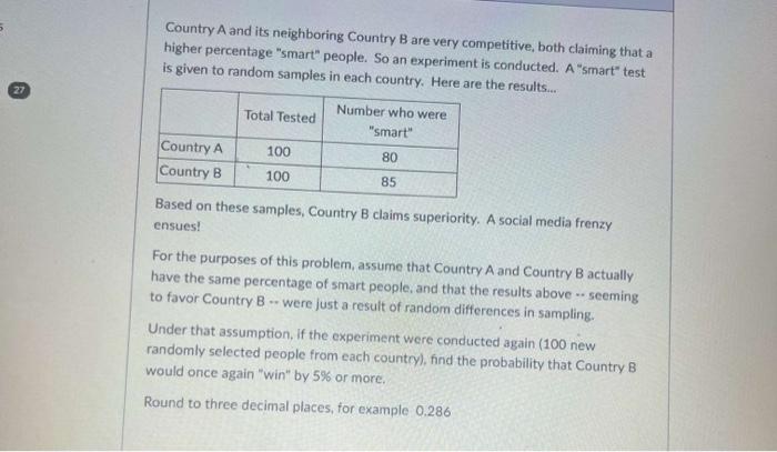 Solved Country A and its neighboring Country B are very | Chegg.com