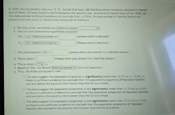 Solved In 2016, ﻿the US poverty rate was 12.7%. ﻿During that | Chegg.com