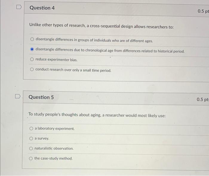Solved Unlike other types of research, a cross-sequential | Chegg.com