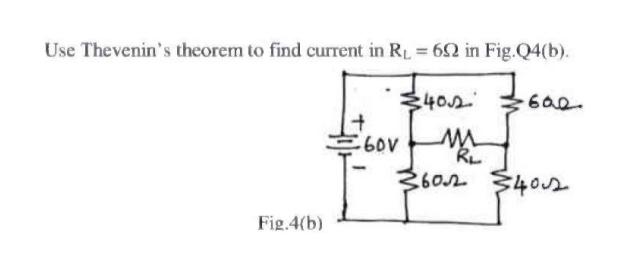 Solved Use Thevenin's theorem to find current in RL=6Ω ﻿in | Chegg.com