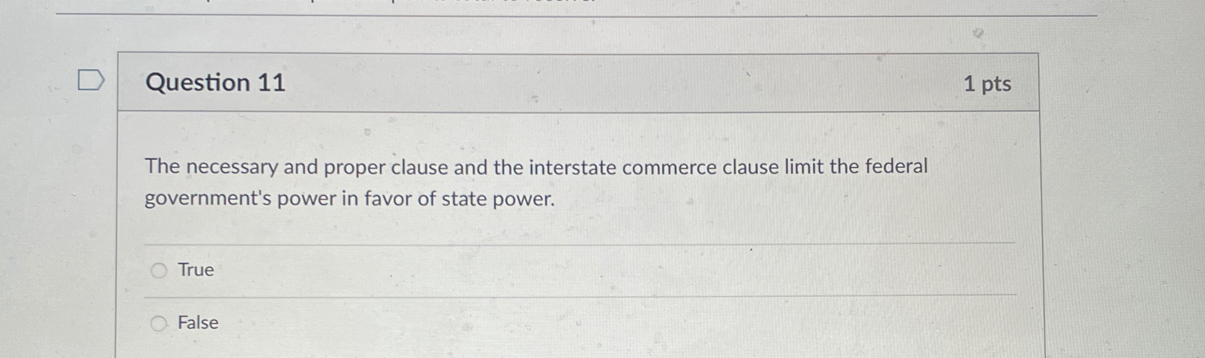 Solved Question 111 ﻿ptsThe necessary and proper clause and | Chegg.com
