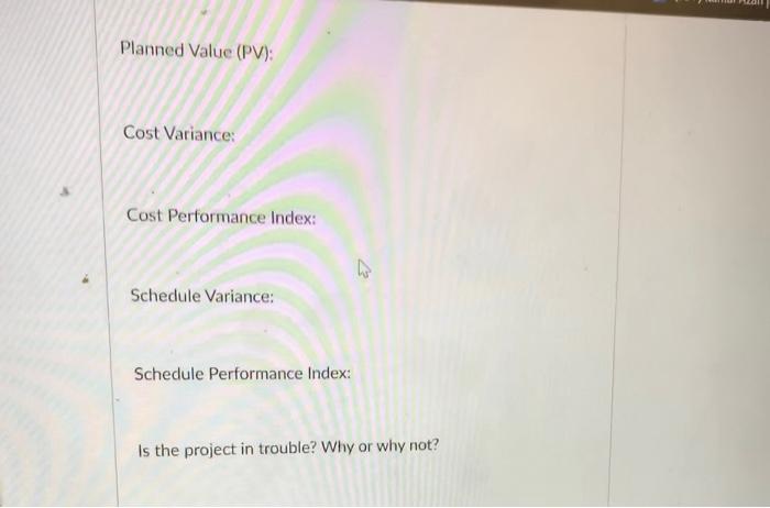 Solved Earned Value The Budget at Completion (BAC): | Chegg.com
