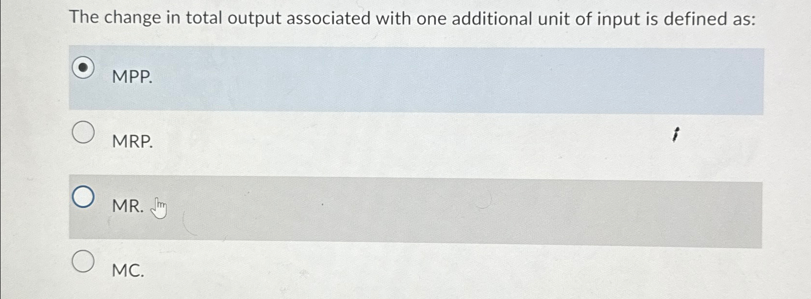 Solved The change in total output associated with one | Chegg.com