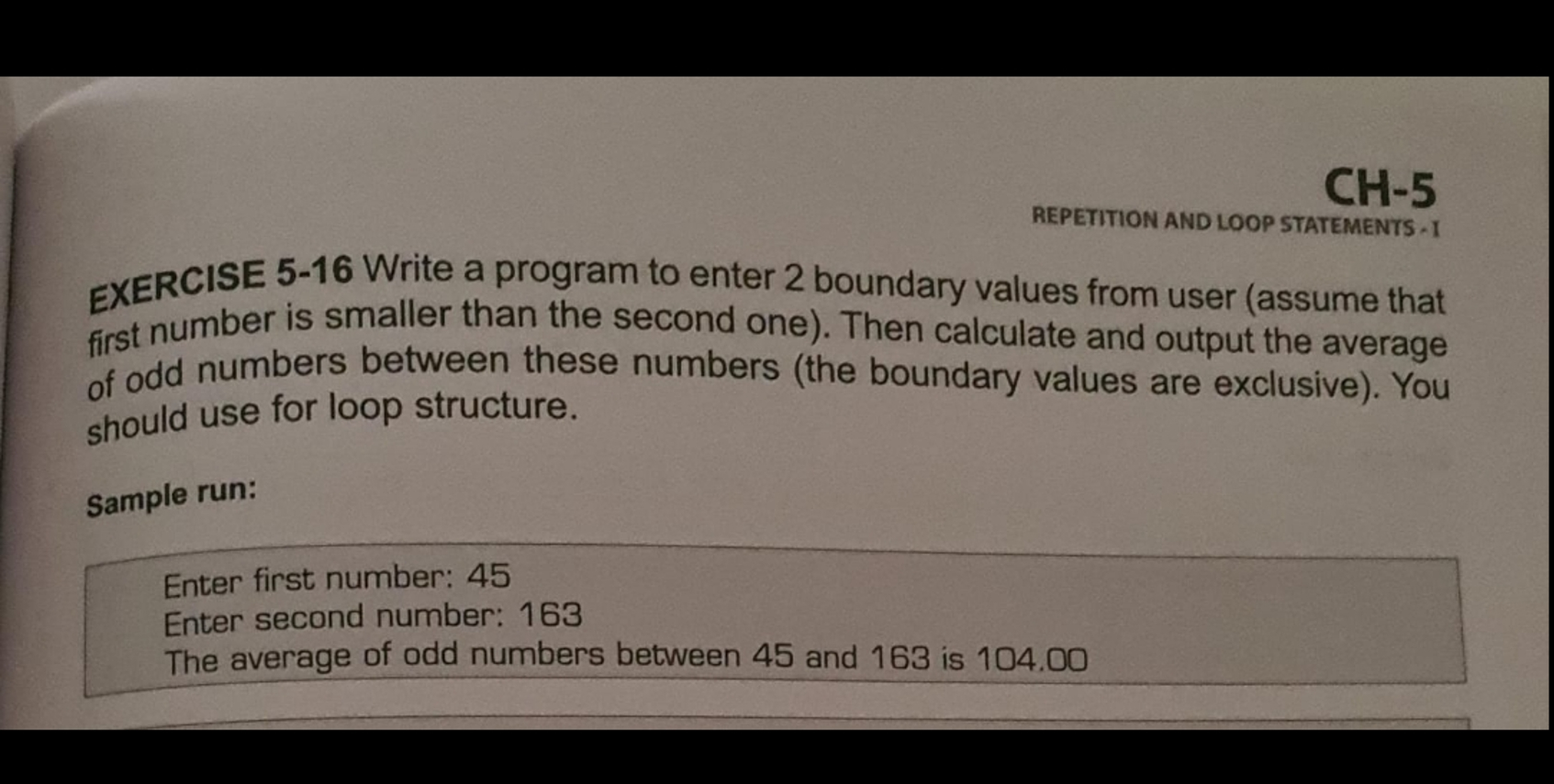 Solved WRITE USING C AND FOR LOOP EXERCISE 5-16 ﻿Write a | Chegg.com