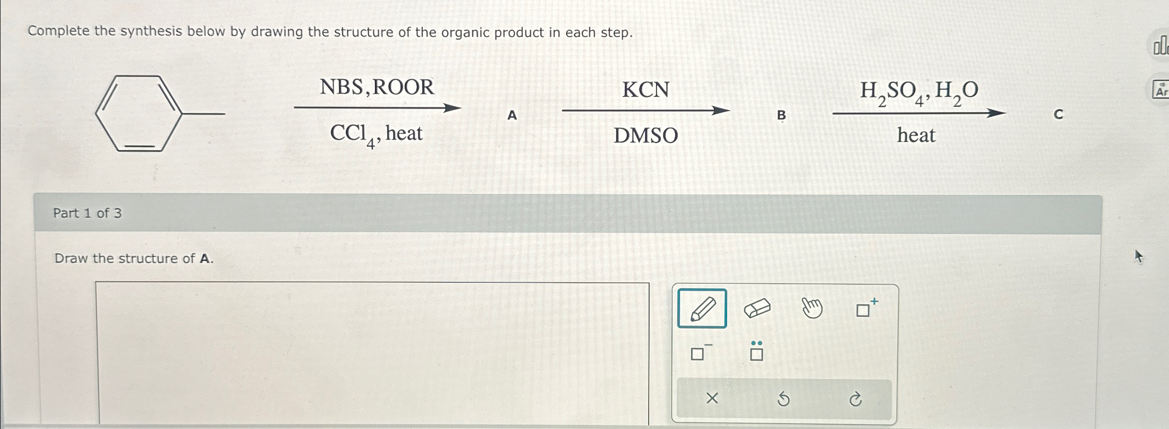 Solved Complete the synthesis below by drawing the structure | Chegg.com