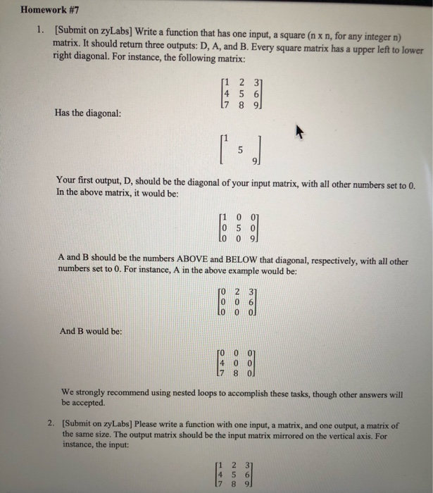 Solved Homework 7 1 [submit On Zylabs Write A Function