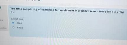 Solved The time complexity of searching for an element in a | Chegg.com