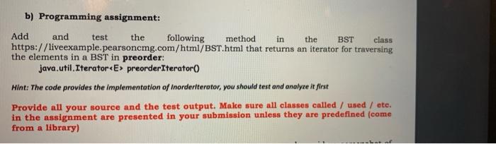 Solved b) Programming assignment: Add and test the following | Chegg.com