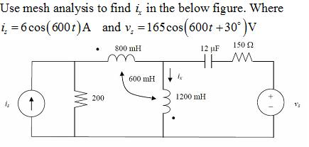Solved Use mesh analysis to find ix in the below figure. | Chegg.com