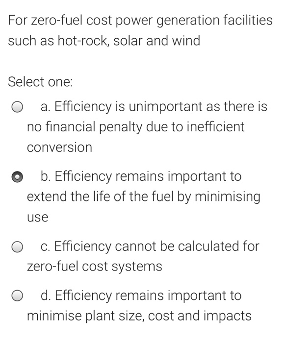 Solved For zero-fuel cost power generation facilities such | Chegg.com