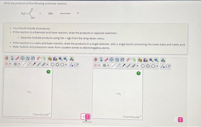 Solved Write the products of the following acid-base | Chegg.com