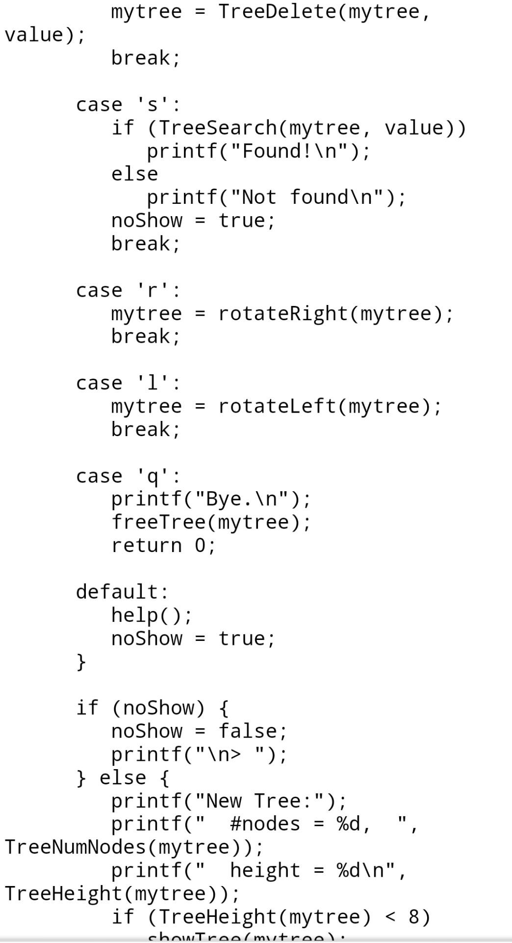 Solved Download the treeLab.c program (week 7) and modify | Chegg.com