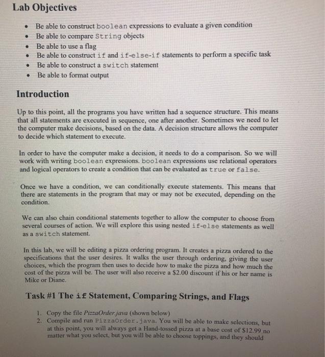 Solved . Lab Objectives Be able to construct boolean | Chegg.com