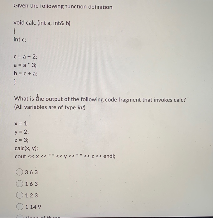 Solved The following is a function definition for function | Chegg.com