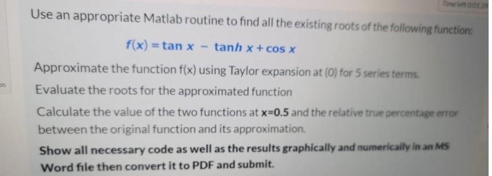 Solved Timelet 00129 Use an appropriate Matlab routine to | Chegg.com
