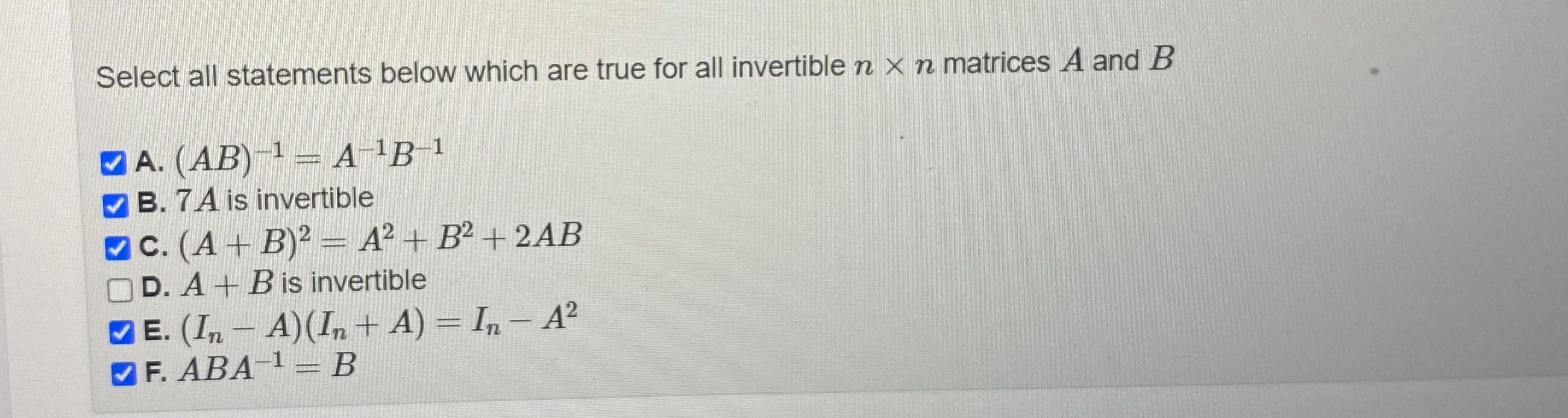 Solved Select all statements below which are true for all | Chegg.com
