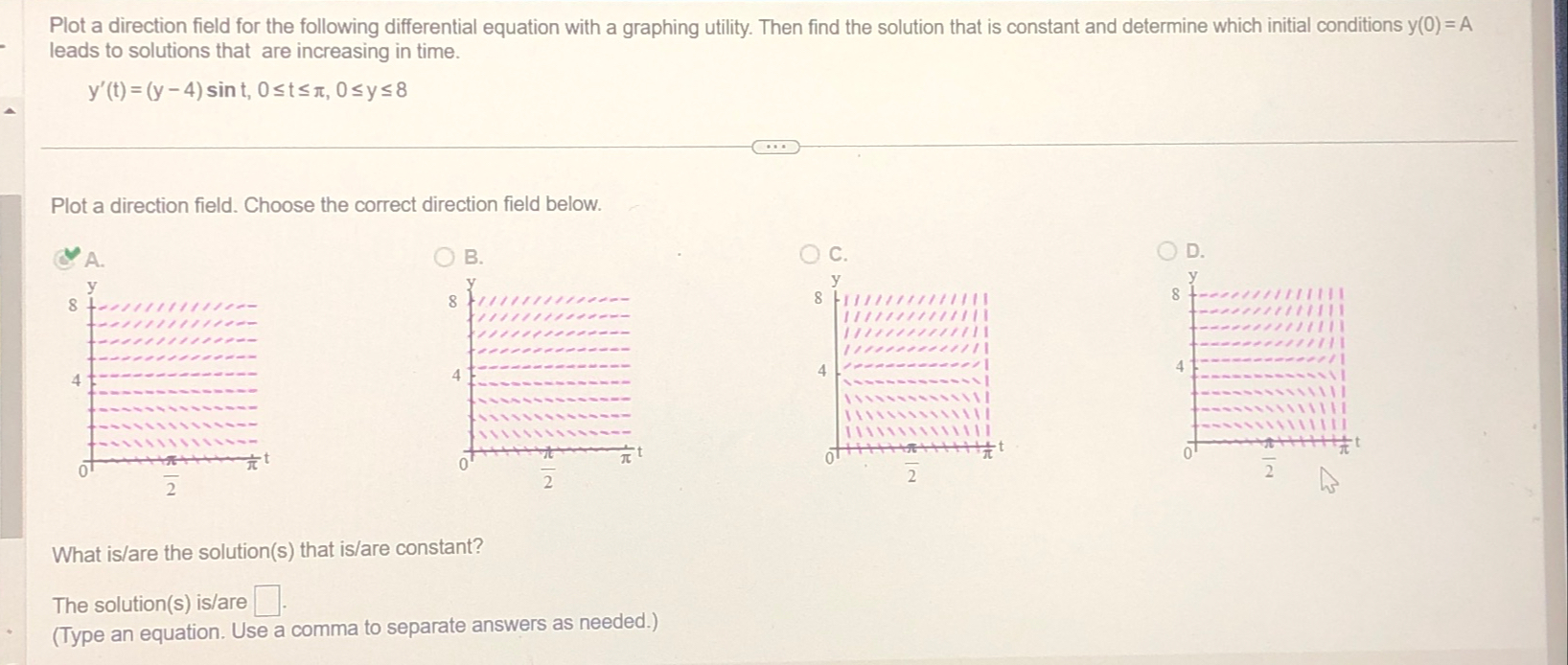 Solved Plot a direction field for the following differential | Chegg.com
