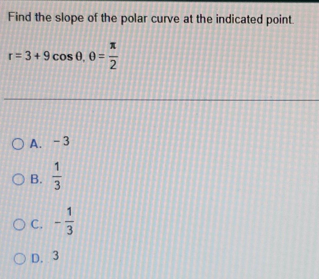 Solved Find the slope of the polar curve at the indicated | Chegg.com