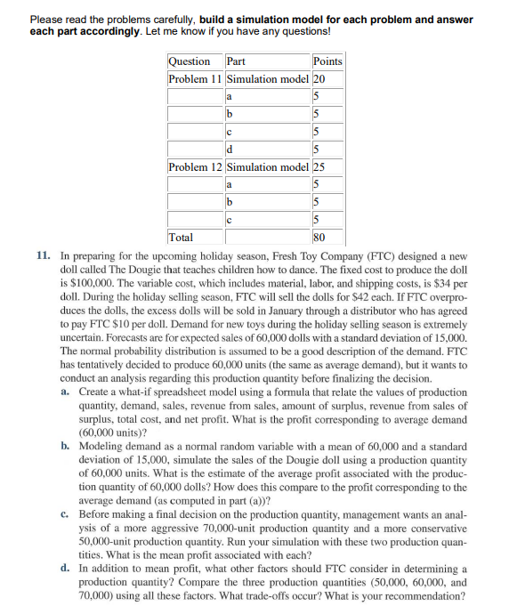 Solved Please read the problems carefully, build a | Chegg.com
