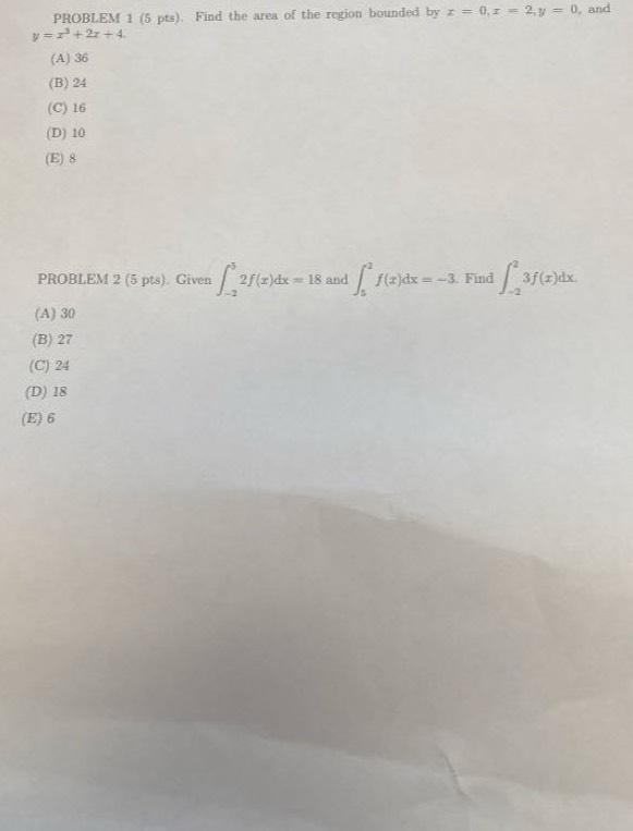 Solved PROBLEM 1 ( 5pts ). ﻿Find the area of the region | Chegg.com