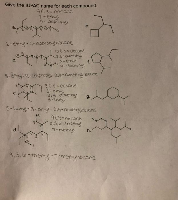 Solved Give the IUPAC name for each compound. ac's = nonane | Chegg.com