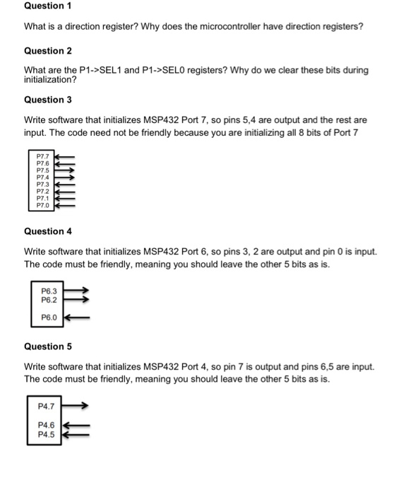 Solved Question 1 What is a direction register? Why does the | Chegg.com