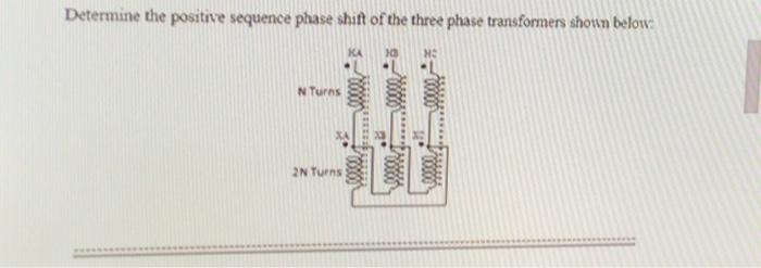 Solved Determine the positive sequence phase shift of the | Chegg.com