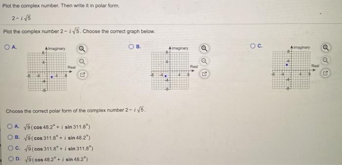 Solved Plot the complex number. Then write it in polar form. | Chegg.com