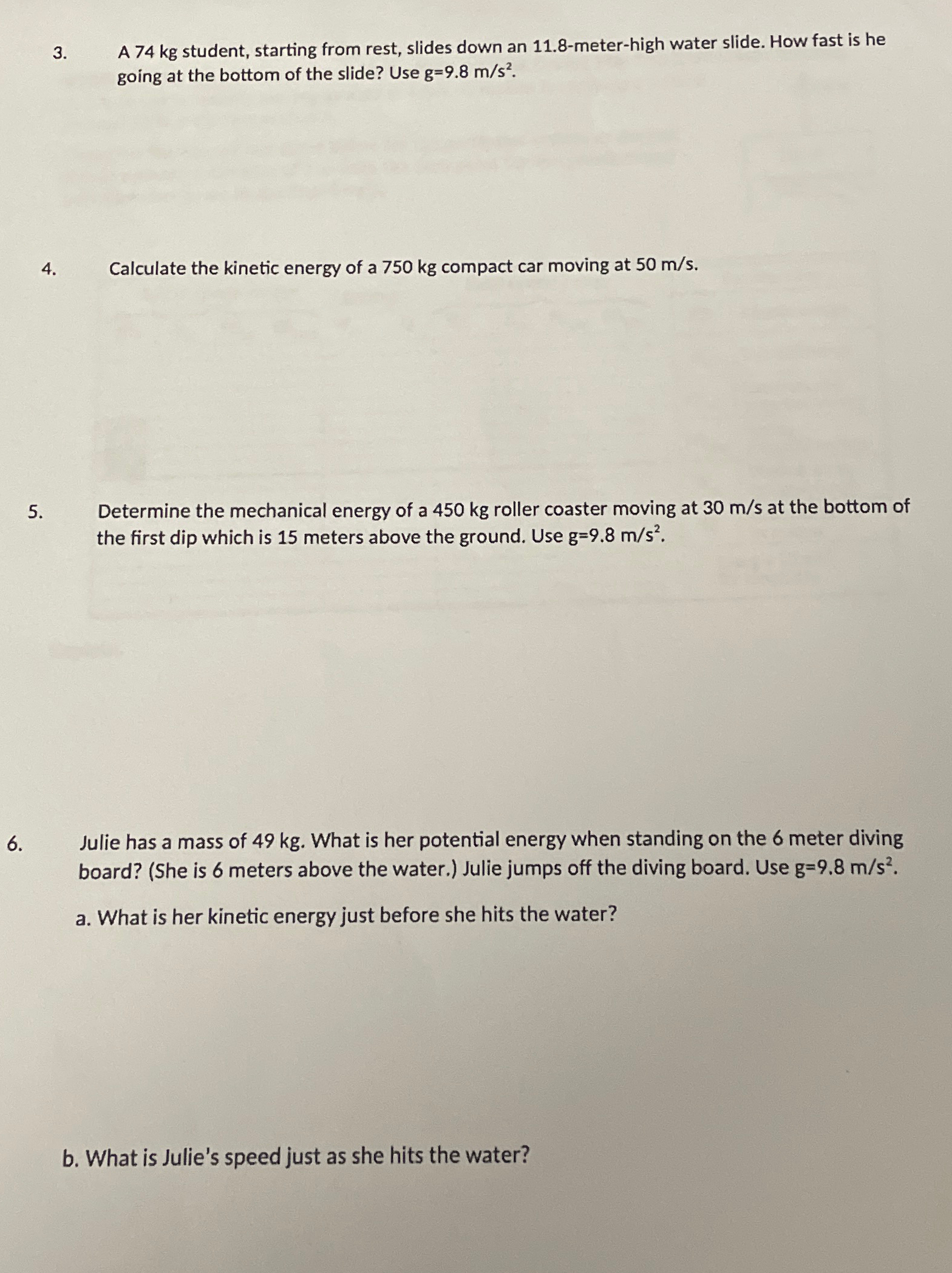 Solved A 74kg ﻿student, starting from rest, slides down an | Chegg.com