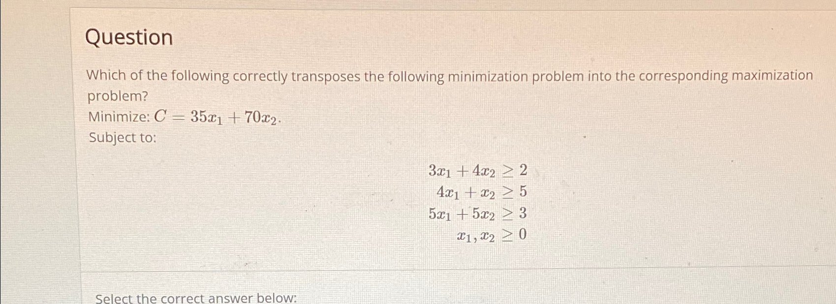 Solved QuestionWhich of the following correctly transposes | Chegg.com