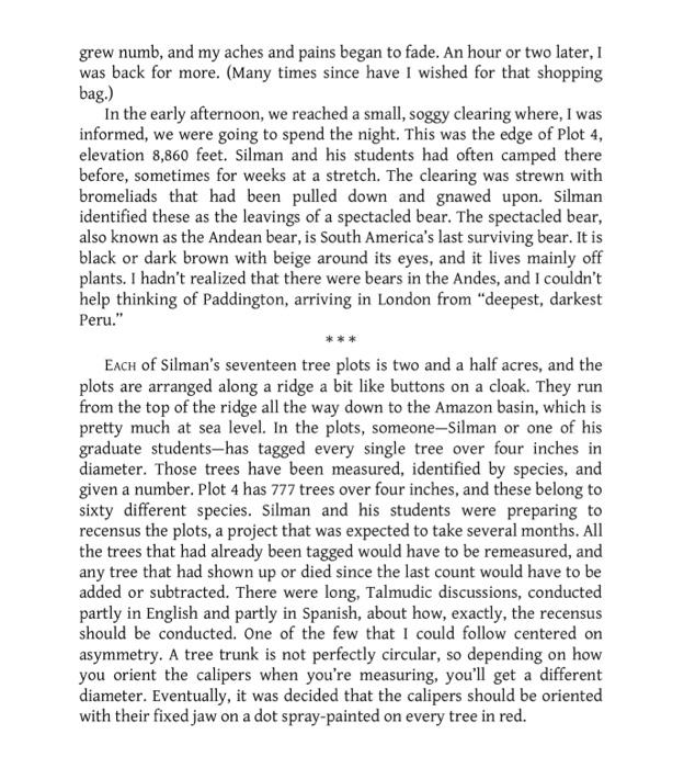 Solved Describe Miles Silman's study by matching the part of | Chegg.com