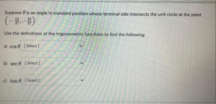 Solved Suppose θ is an angle in standard position whose | Chegg.com