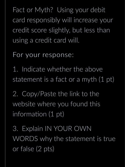 Solved Fact or Myth? (Or, True or False?) You should check | Chegg.com