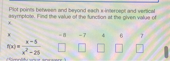 Solved Plot points between and beyond each x-intercept and | Chegg.com