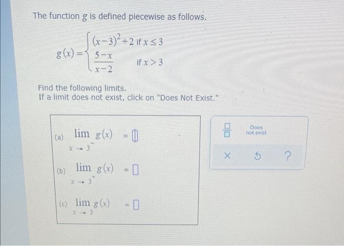 Solved The function g is defined piecewise as follows. | Chegg.com