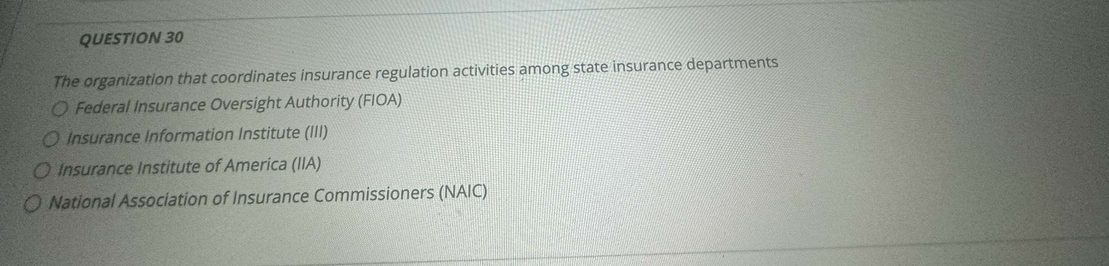 QUESTION 30The organization that coordinates | Chegg.com