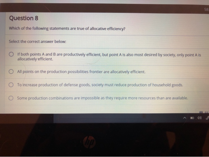 Solved 58 Question 8 Which Of The Following Statements Are 