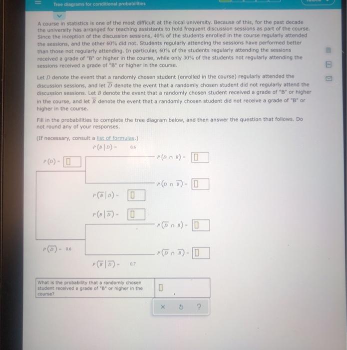 Solved Tree diagrams for conditional probabilities A course | Chegg.com