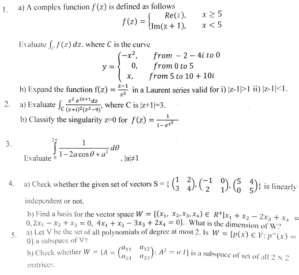 Solved a) A complex function f(z) is defined as follows | Chegg.com