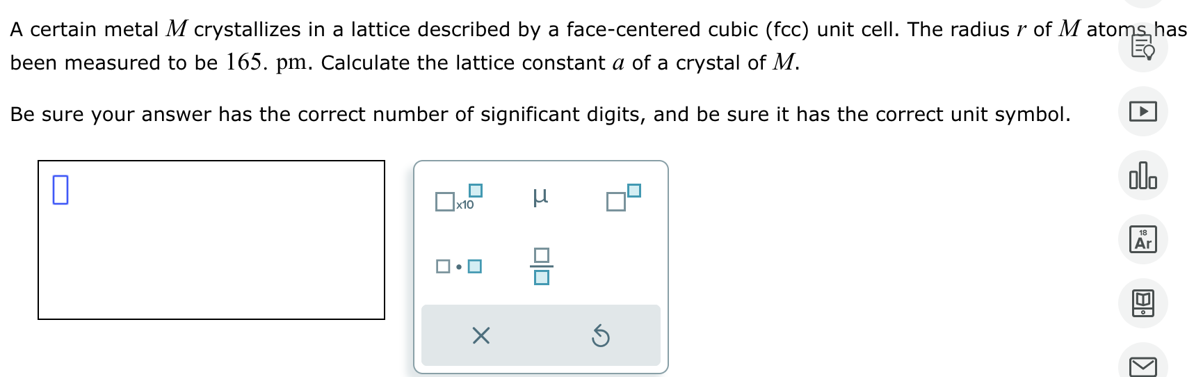 Solved A certain metal M ﻿crystallizes in a lattice | Chegg.com