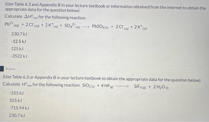 (Use Table 6.3 and Appendix B in your lecture | Chegg.com