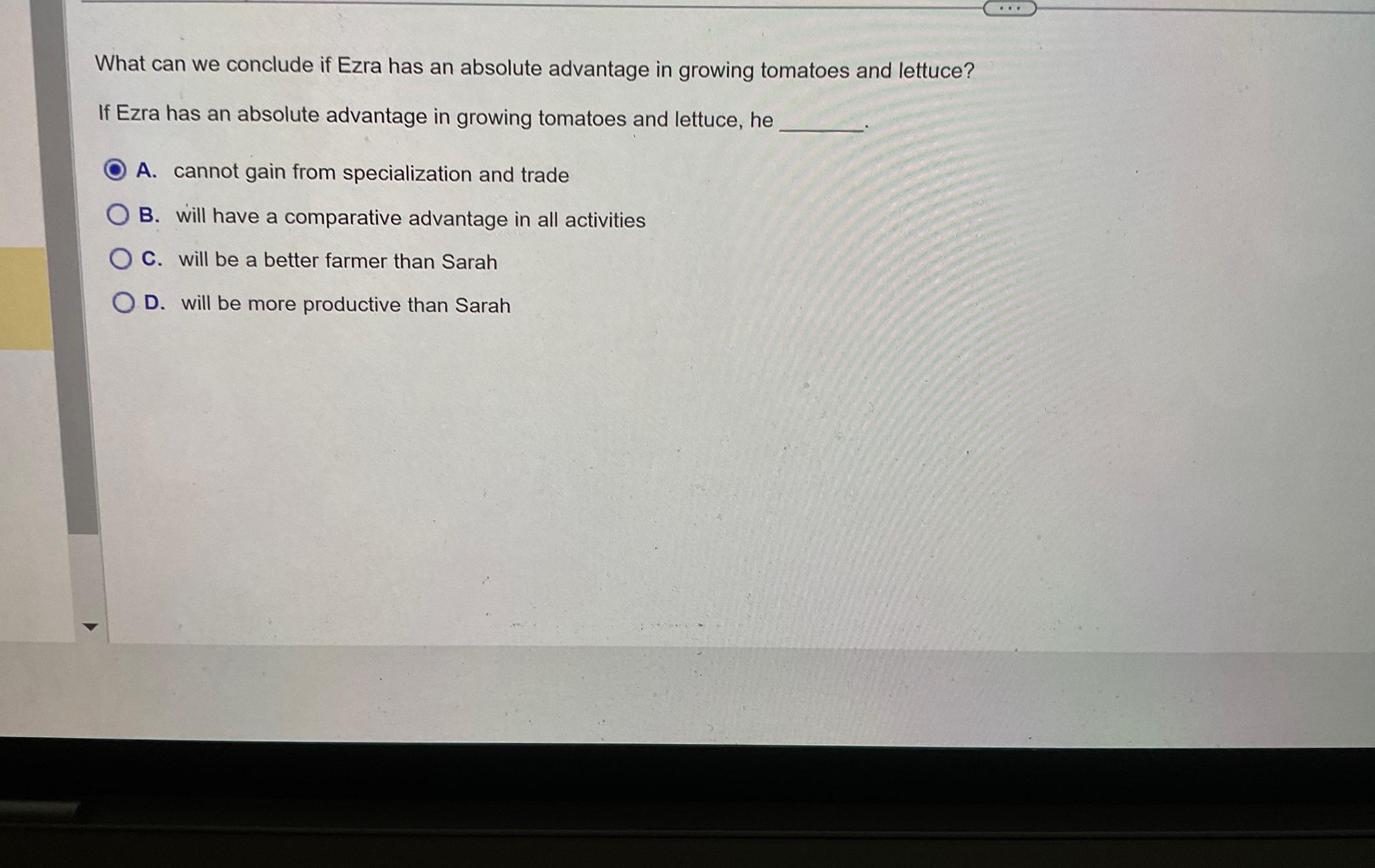 Solved What can we conclude if Ezra has an absolute | Chegg.com
