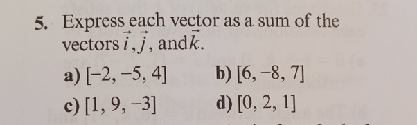 Solved Express each vector as a sum of the vectors | Chegg.com
