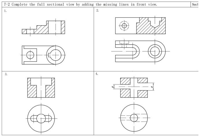 Solved Sec! 7-2 Complete the full sectional view by adding | Chegg.com